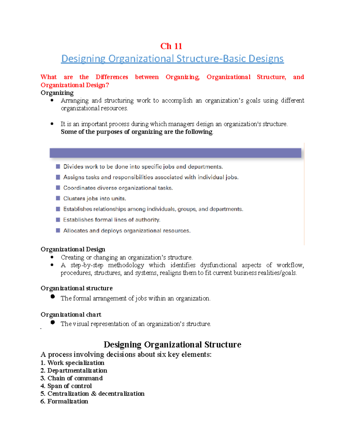 CH11 Designing Orrganizational Structure - Ch 11 Designing ...
