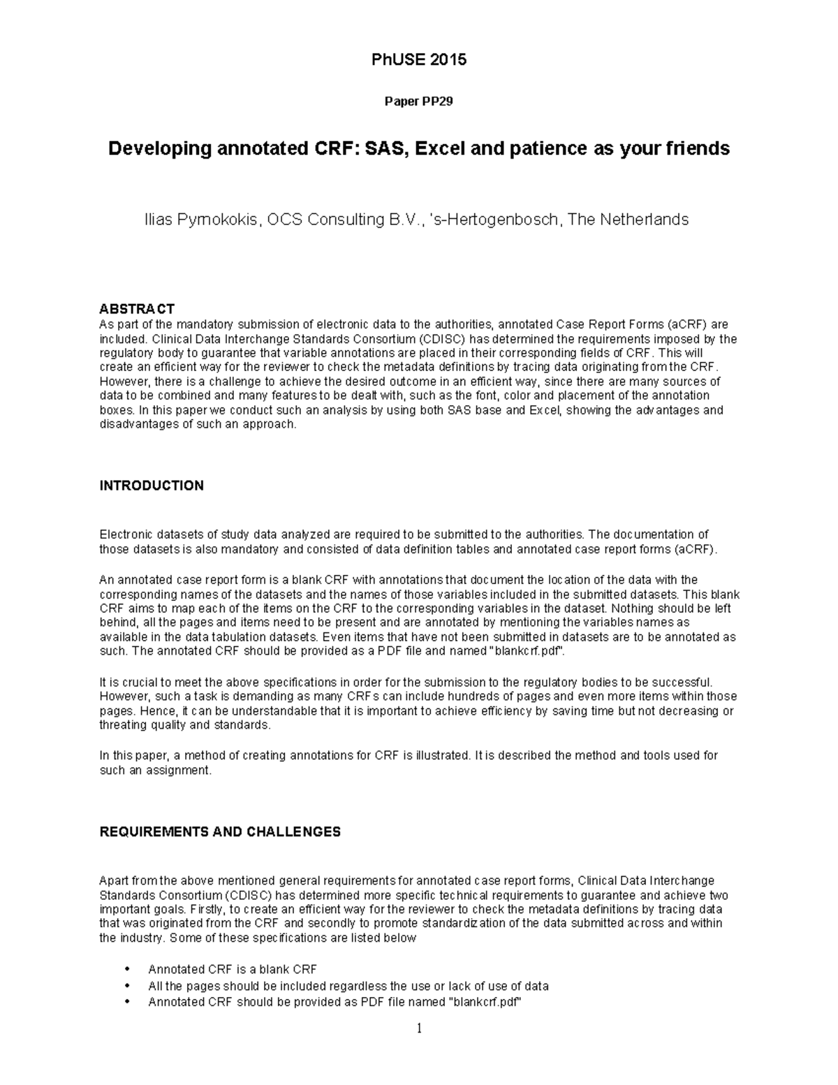 Annotated Crf Prep Data Paper Pp Developing Annotated Crf Sas Excel And Patience As Your