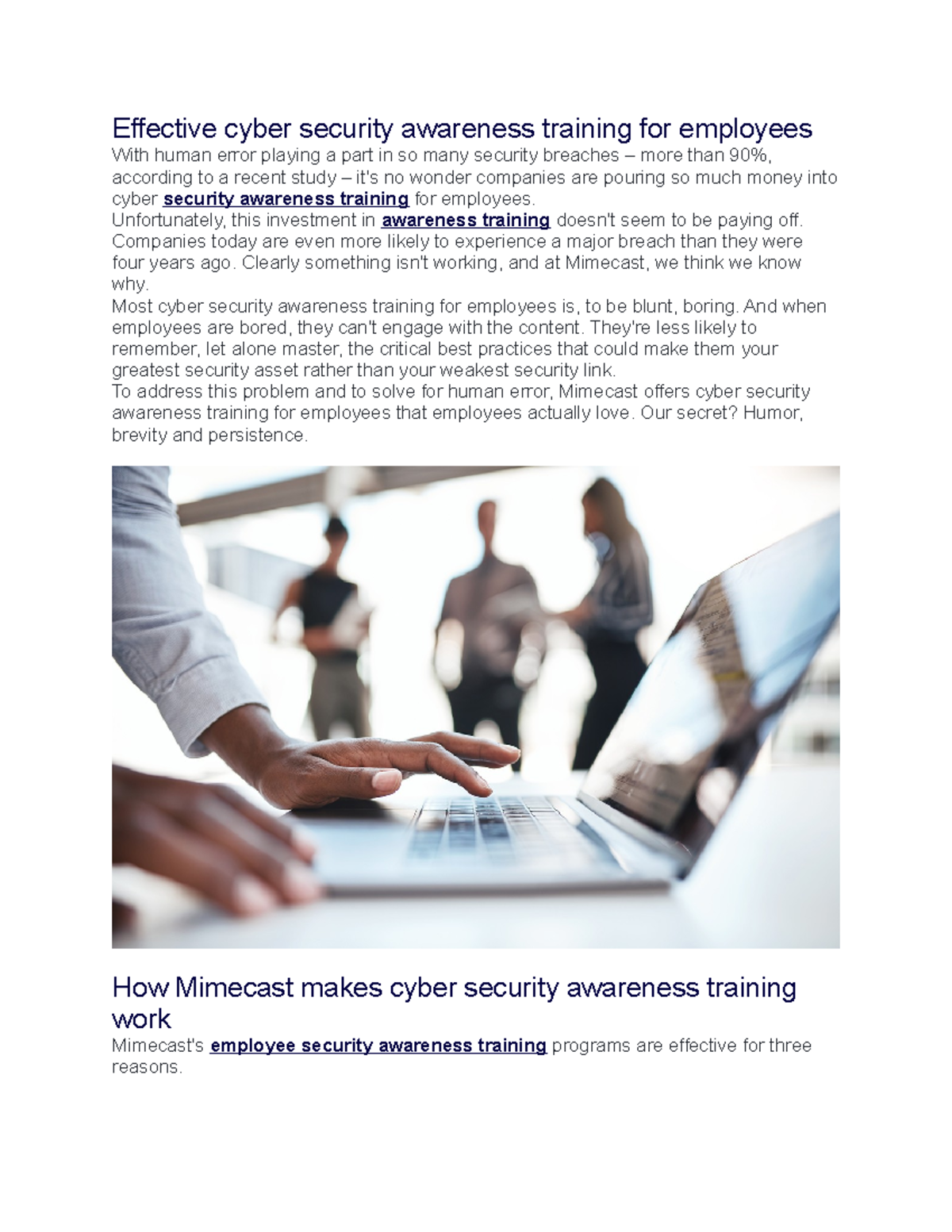 Cyber Securirt - assignment - Effective cyber security awareness ...