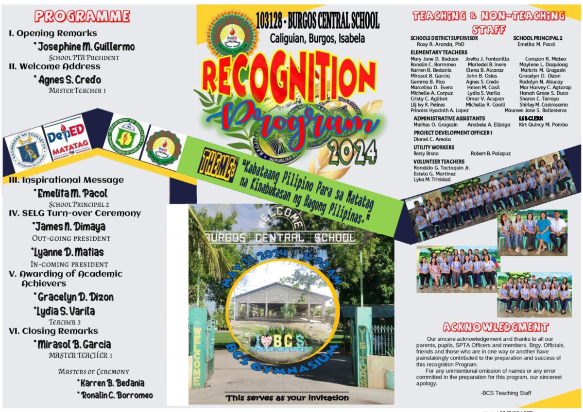 Recognition Invitation Program 2024 FOR Printing - PROGRAMME I. Opening ...