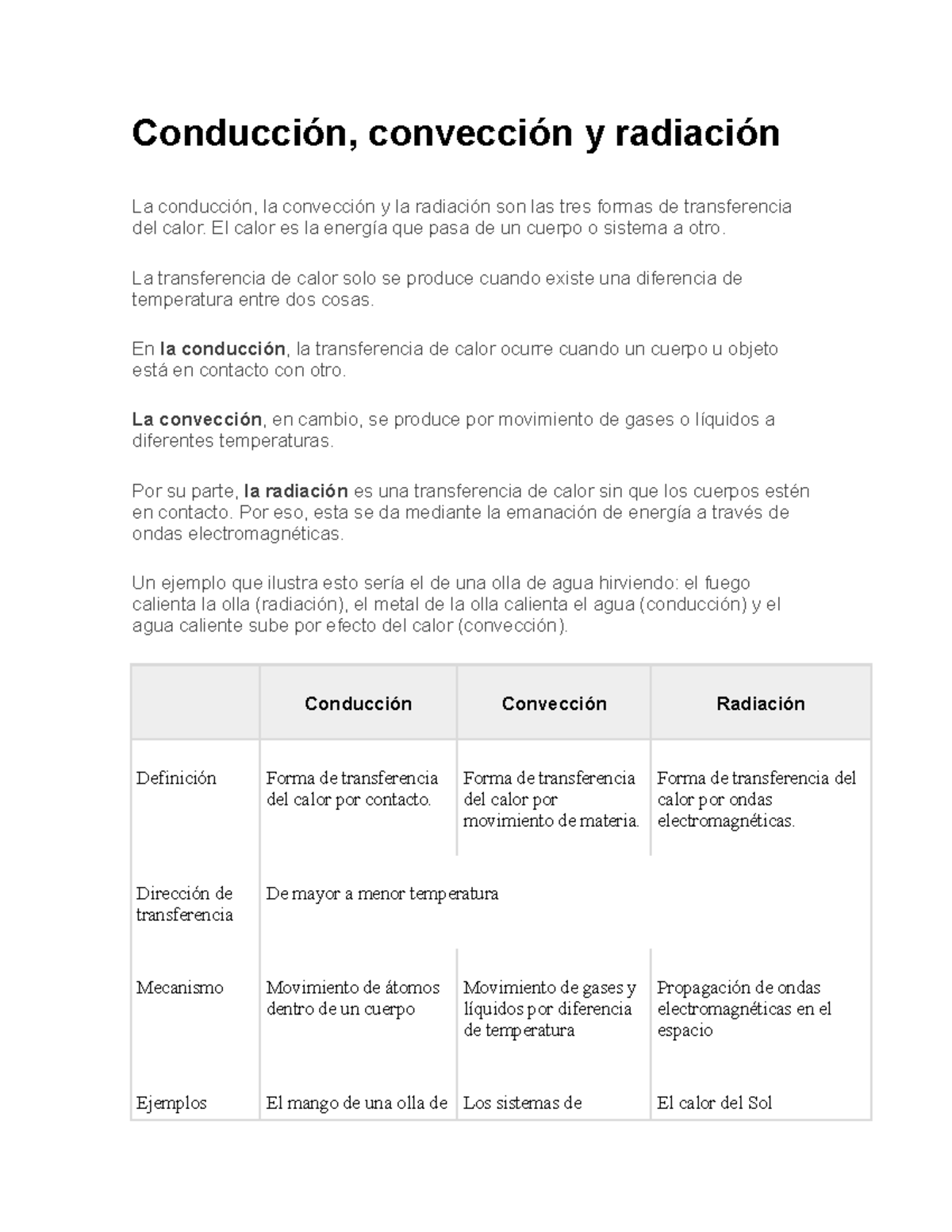 Conducción, convección y radiación - Conducción, convección y radiación ...