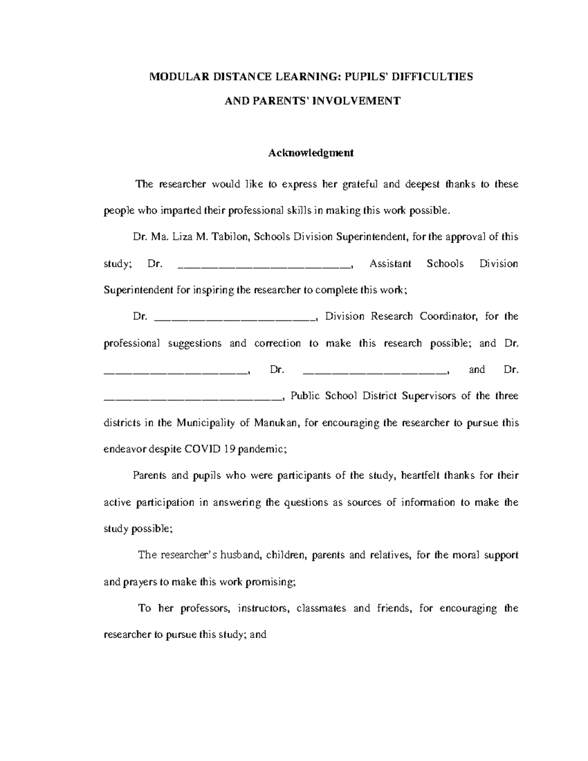 Modular Distance Learning Pupils Difficulties - i MODULAR DISTANCE ...