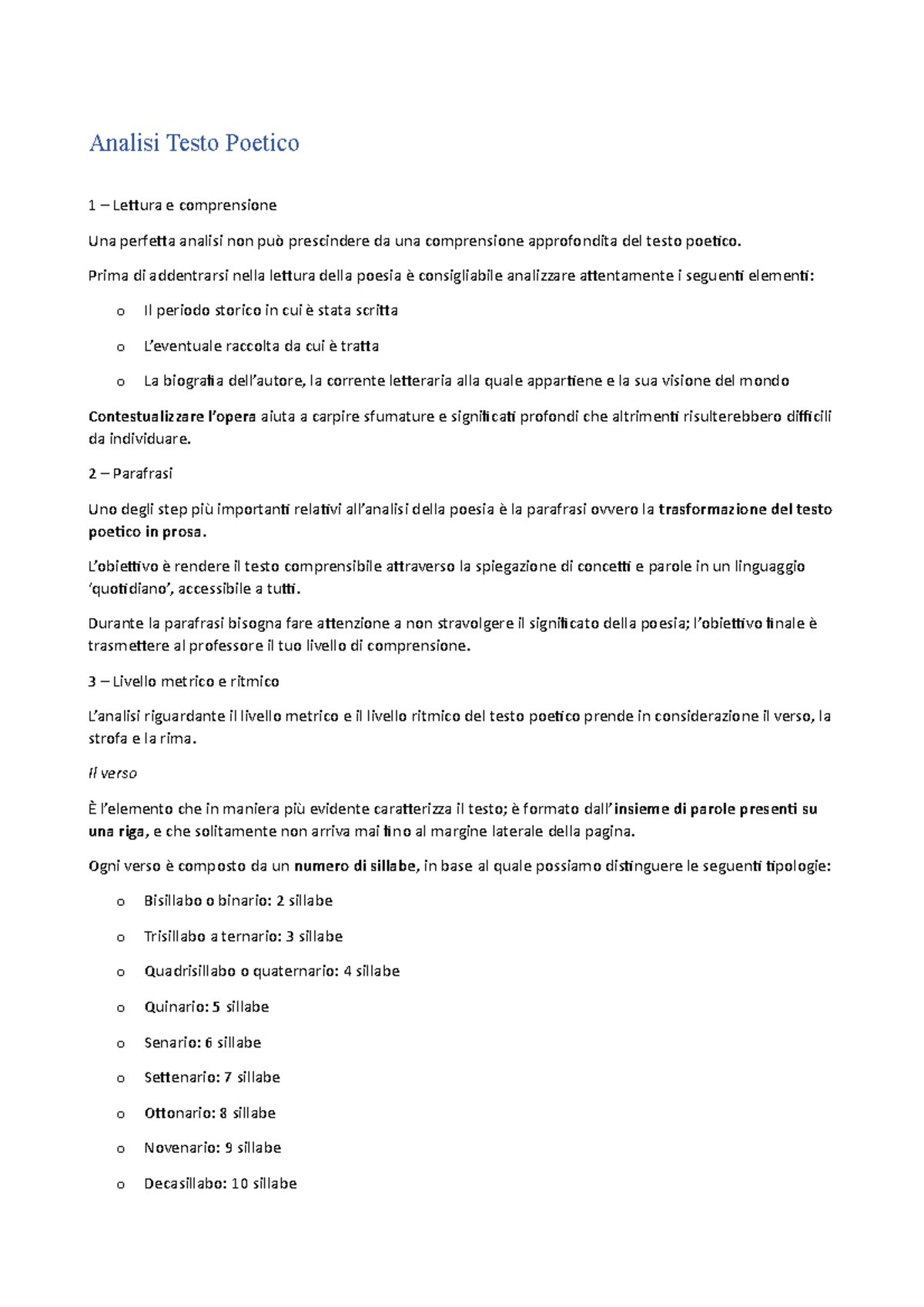 Analisi Testo Poetico - Prima di addentrarsi nella lettura della poesia ...