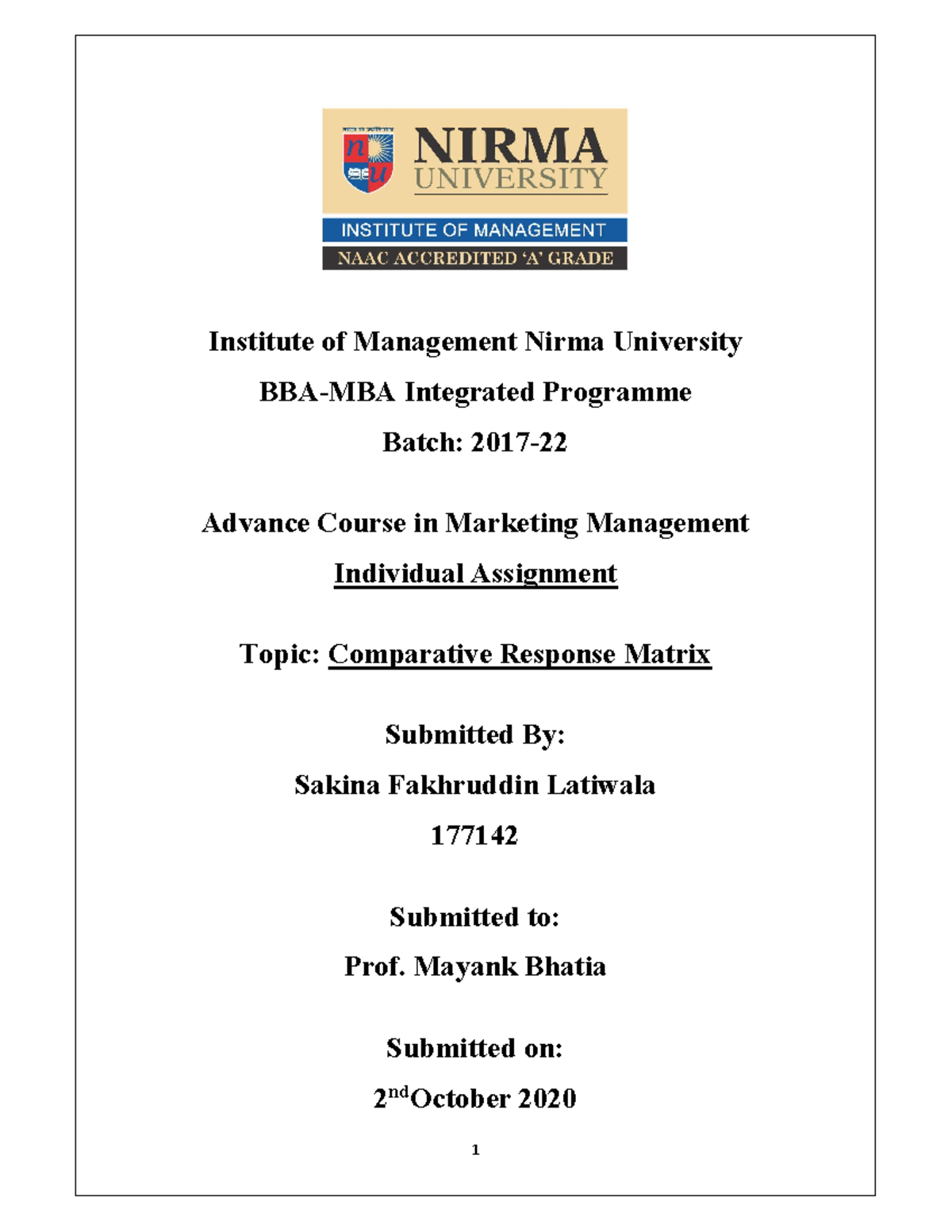177142 ACMM IA - Comparative response matrix - Warning: TT: undefined ...