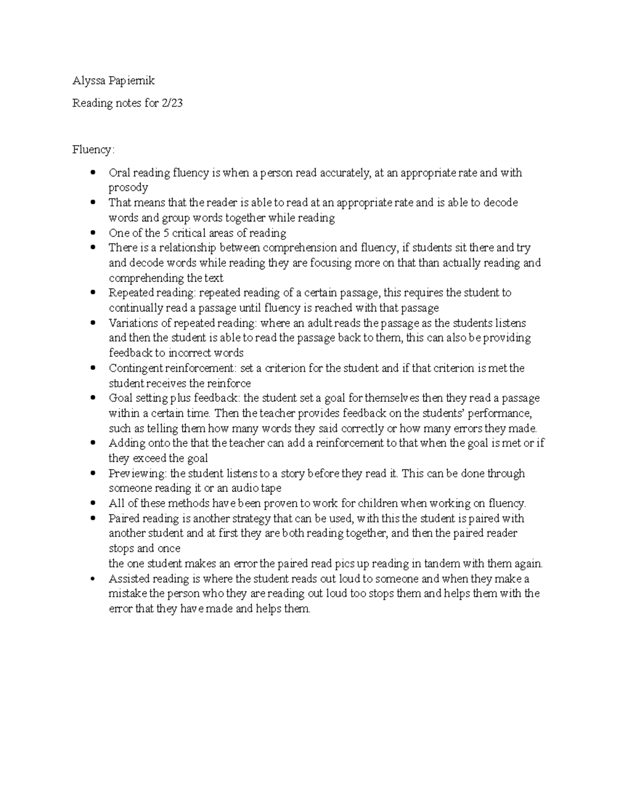 Reading Notes 345 Alyssa Papiernik Reading Notes For Fluency Oral reading-notes-345-alyssa-papiernik-reading-notes-for-fluency-oral