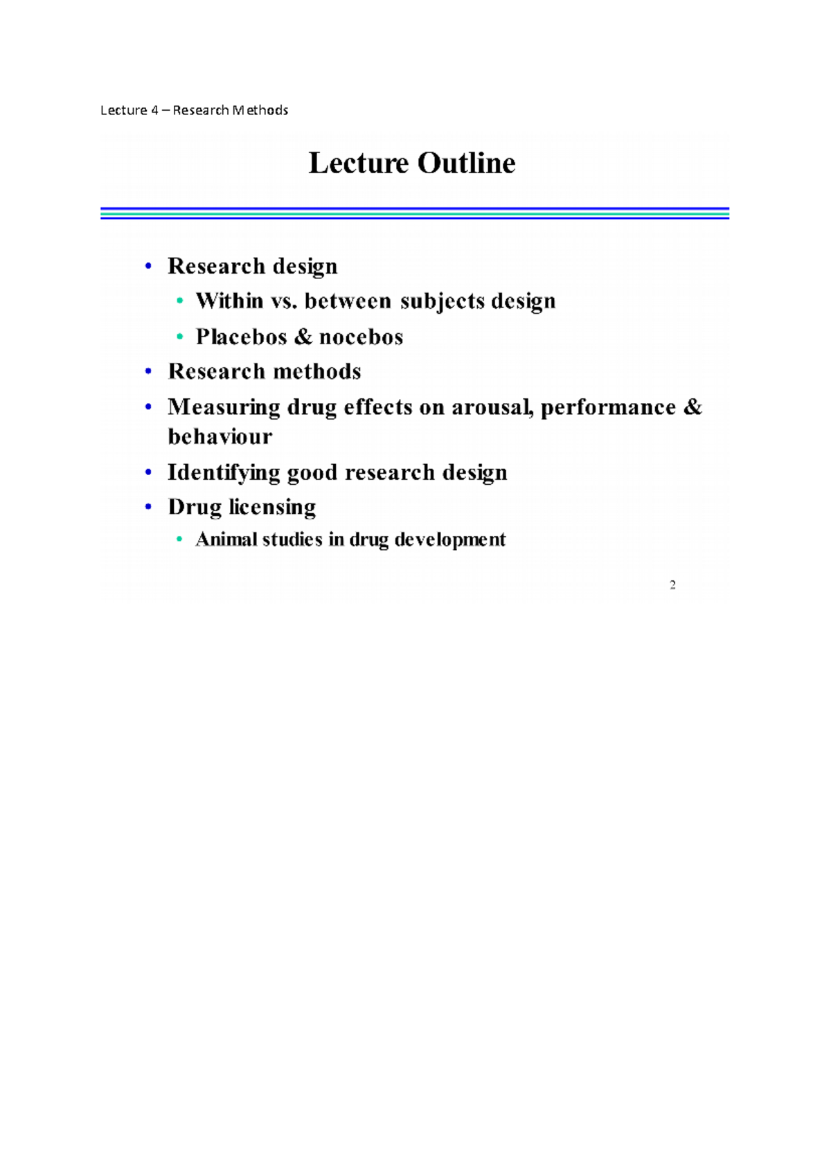 Lecture 4 – Research Methods - PYB260 - Lecture 4 – Research Methods V ...