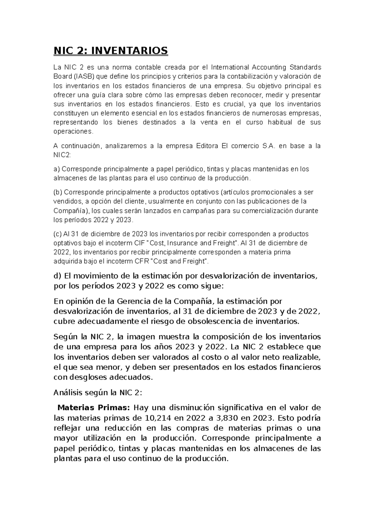 NIC 2 - TA1 (NIIF) - Normas Internacionales de Información Financiera ...