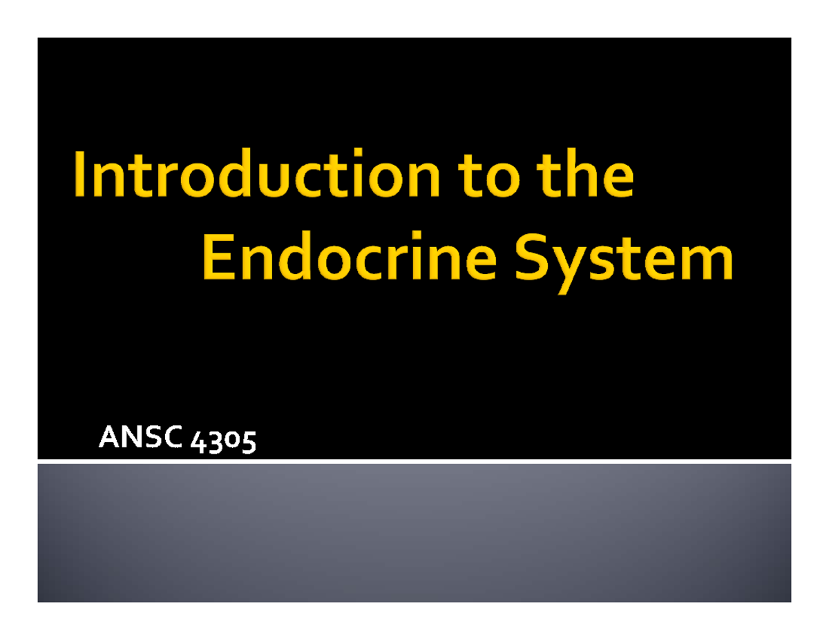 Endocrine System FULL - What is Endocrinology? Components of the ...