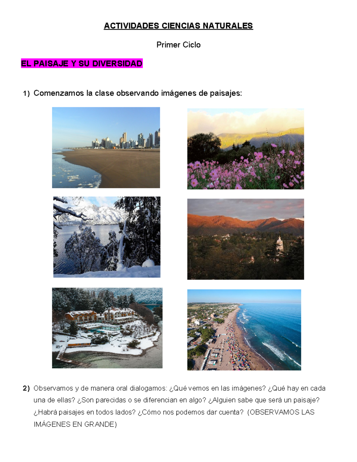 Ciencias Naturales 1ER Ciclo - ACTIVIDADES CIENCIAS NATURALES Primer ...