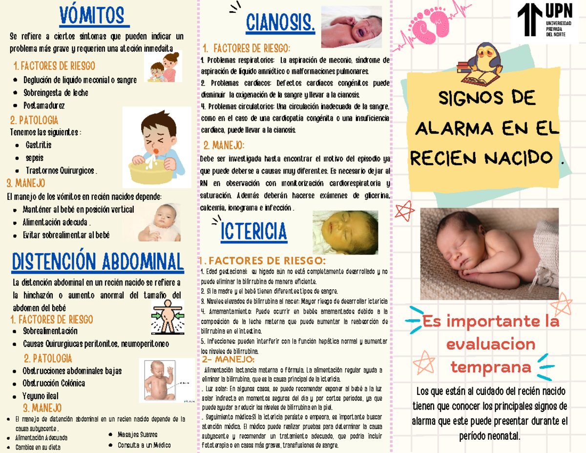 SIGNOS DE ALARMA RECIEN NACIDO - Es importante la evaluacion temprana ...