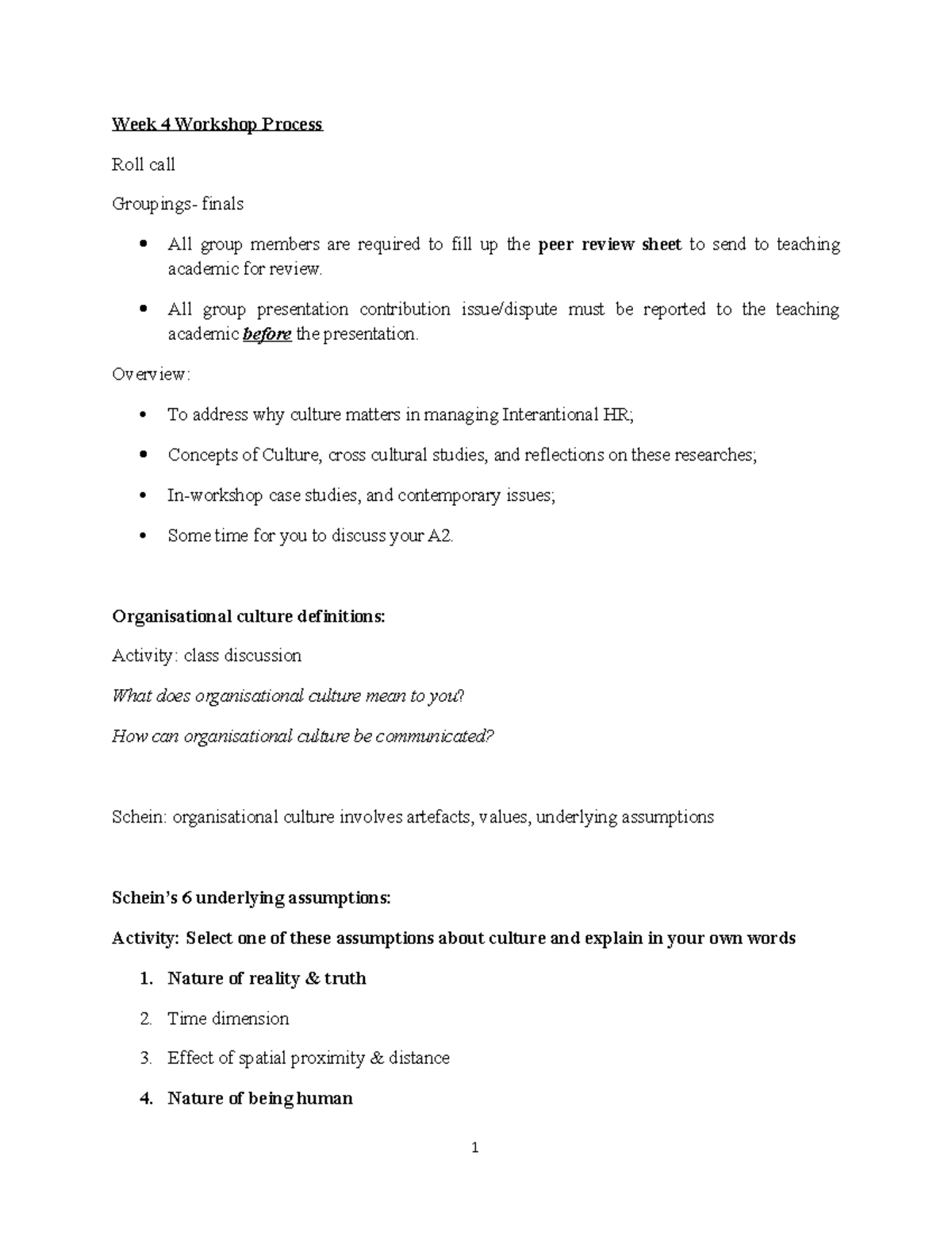 Week 4 Workshop process- v UWS 2021 - Week 4 Workshop Process Roll call ...