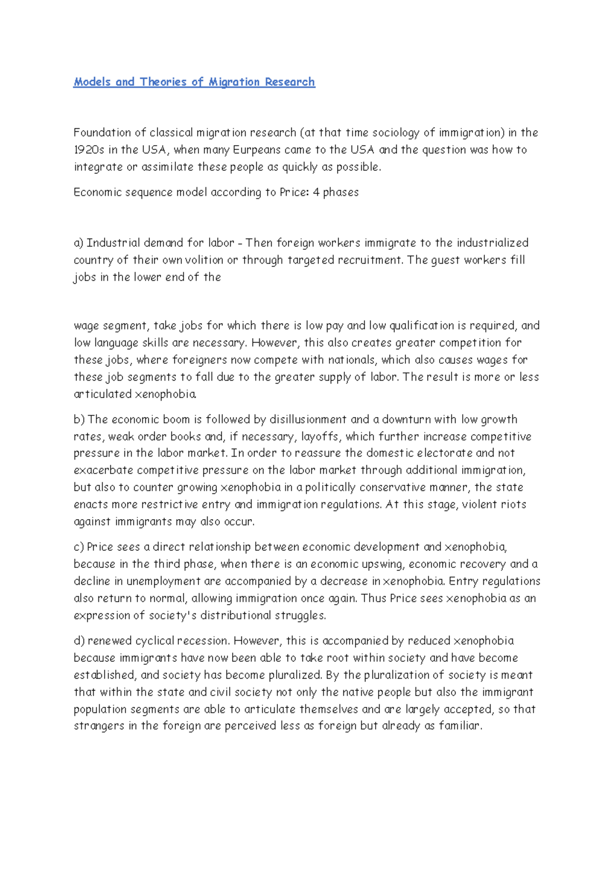 Models and Theories of Migration Research - Models and Theories of ...