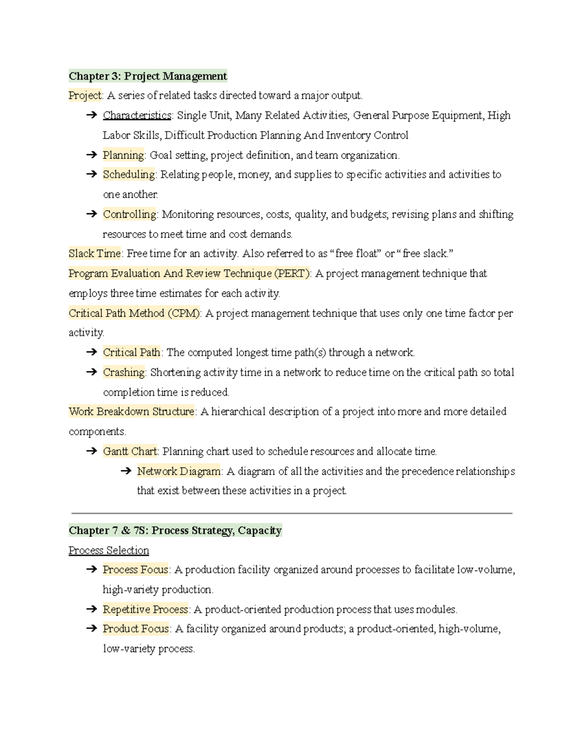 Exam 2 Study Guide - Chapter 3: Project Management - Chapter 3: Project ...