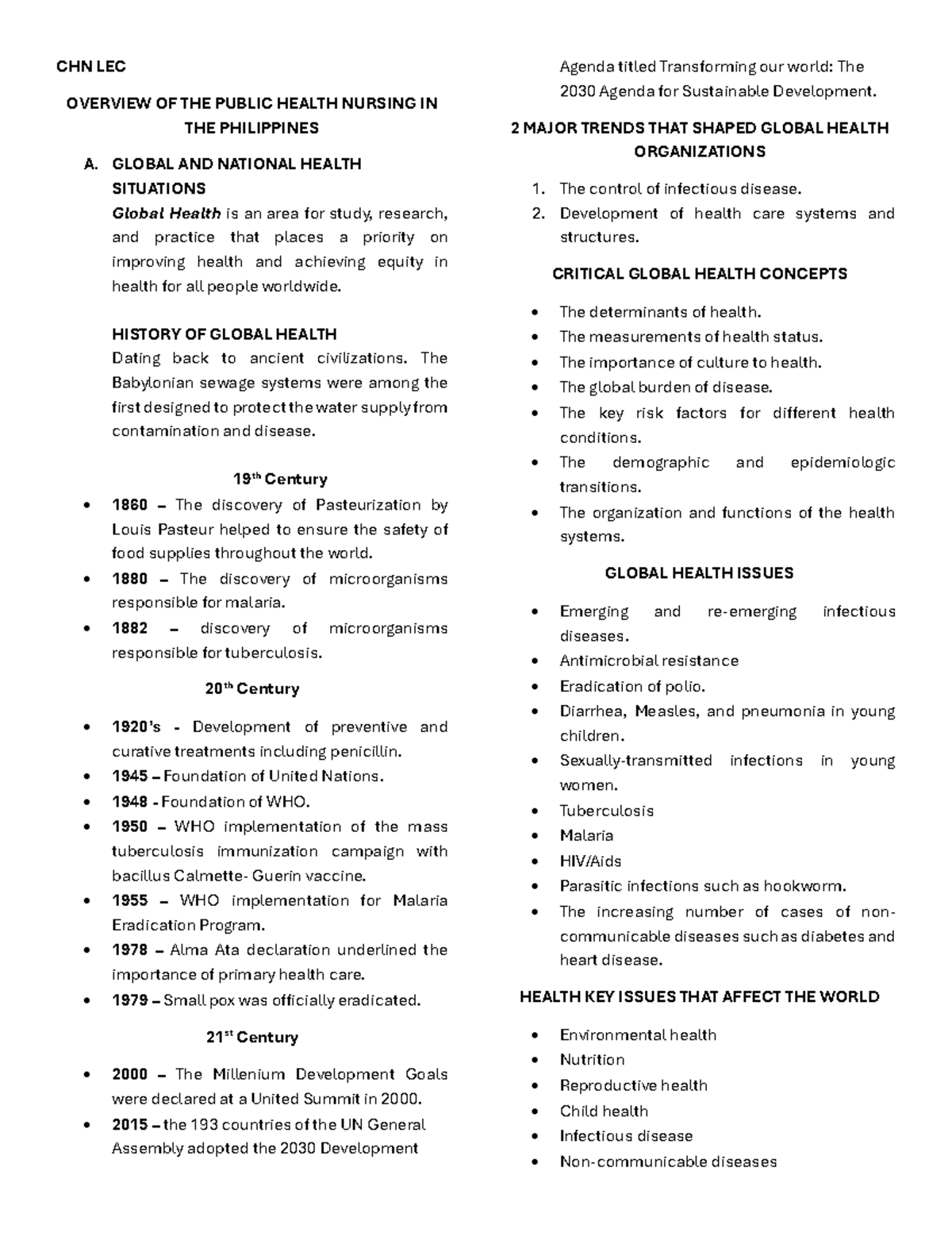 CHN- Reviewer - for incoming 2nd year - CHN LEC OVERVIEW OF THE PUBLIC ...