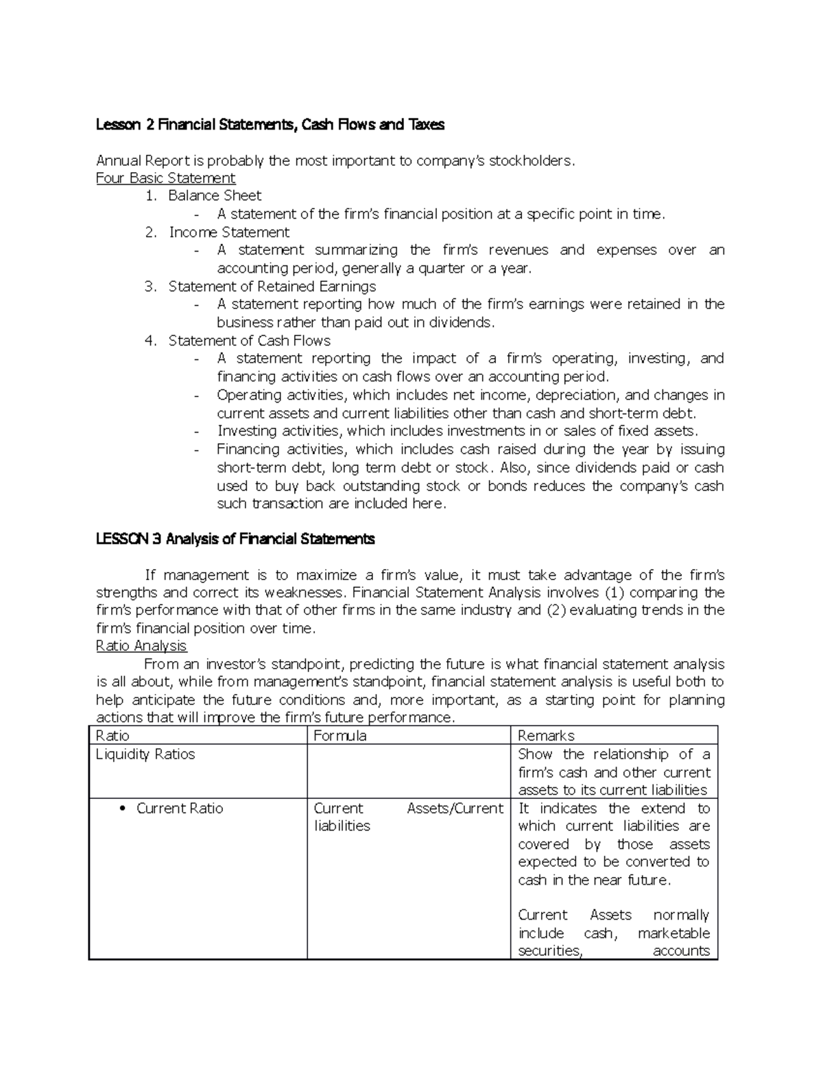 Inbound 515969554104418286 - Lesson 2 Financial Statements, Cash Flows ...