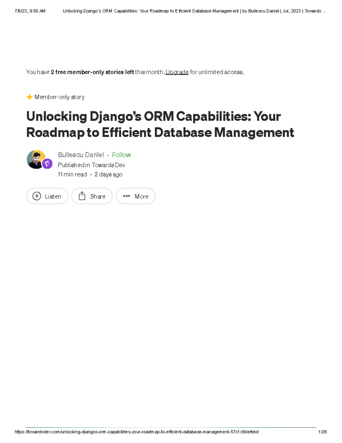 Unlocking Django’s ORM Capabilities Your Roadmap to Efficient Database Management by Builescu ...