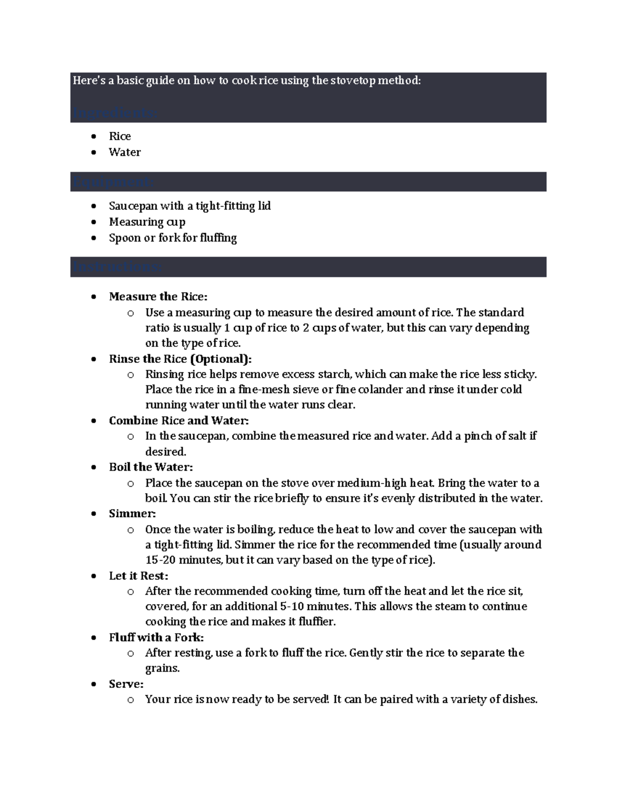 creating rice from simple - Here's a basic guide on how to cook rice ...