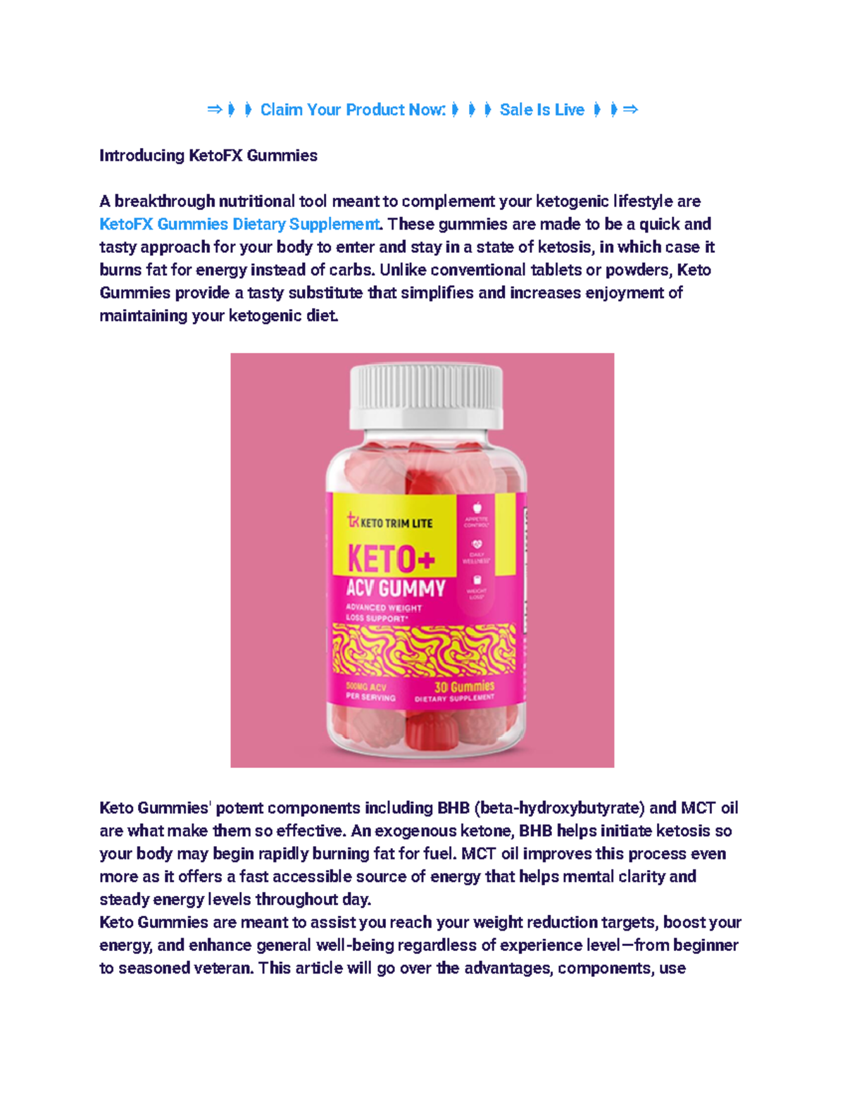 Keto FX Gummies Support Energy and Metabolism - ⇒ Claim Your Product ...