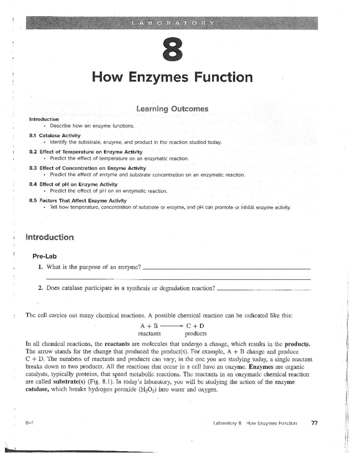 How enzymes function - Lab Manual - pdf - Beet 145 - Studocu