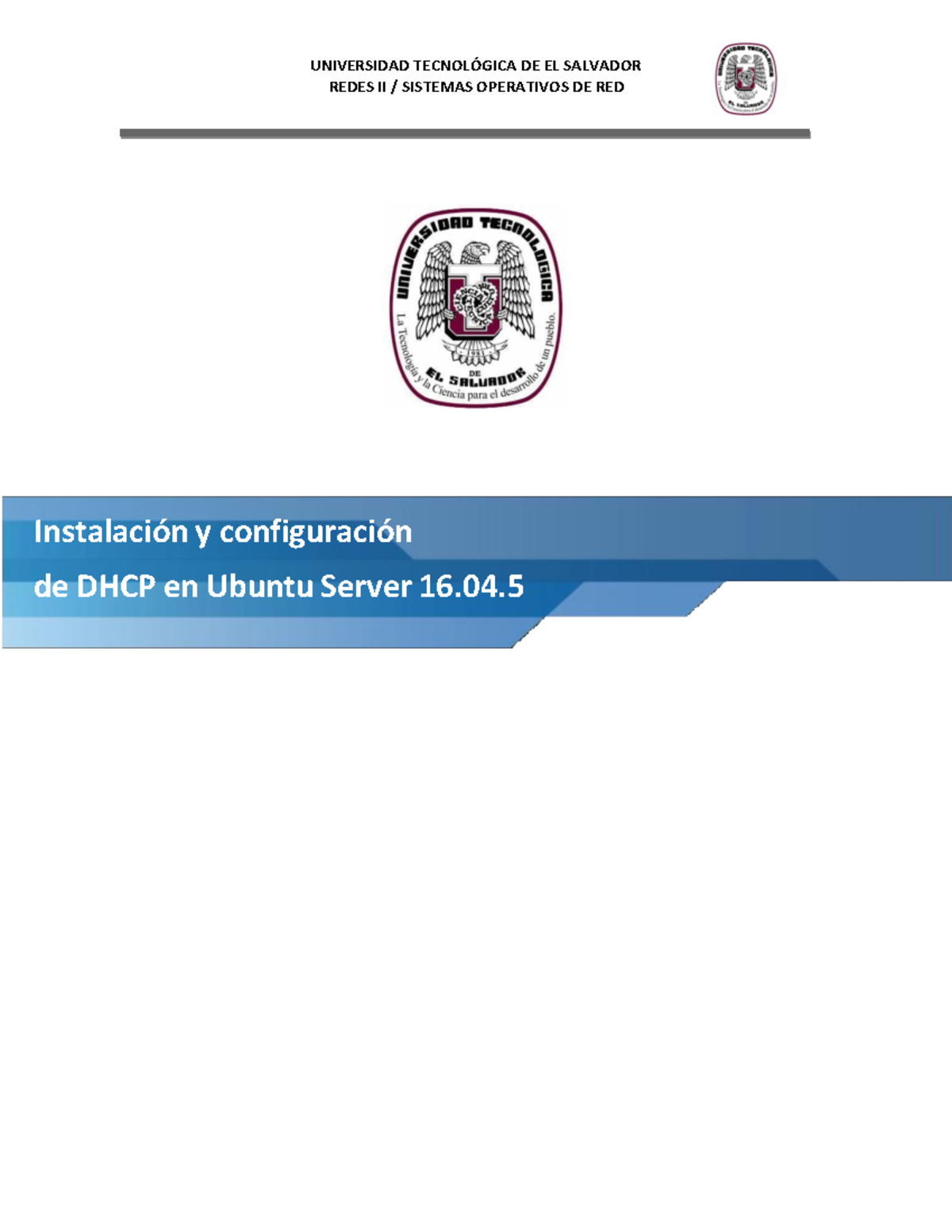 Practica 2 - Instalacion DHCP - REDES II / SISTEMAS OPERATIVOS DE RED Instalación y ...