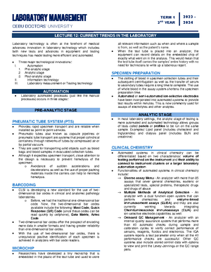 L3. MT 105 : Management of Change - Laboratory management MT 105 LESSON ...