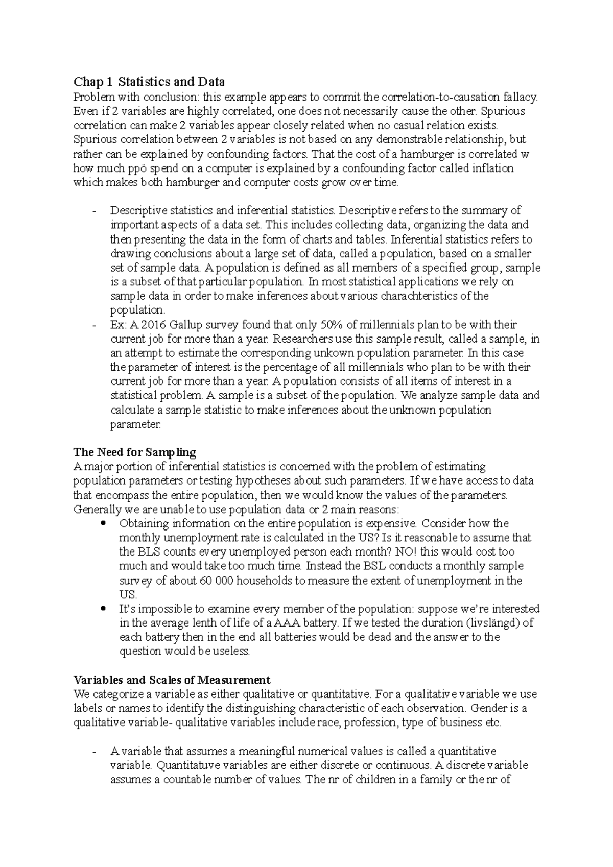 Statistik 1a ant från boken - Chap 1 Statistics and Data Problem with ...