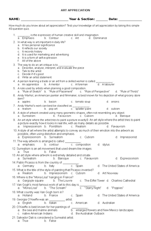 Lesson 2 (revised) - I hope this helps - ART APPRECIATION Lesson 2 ...