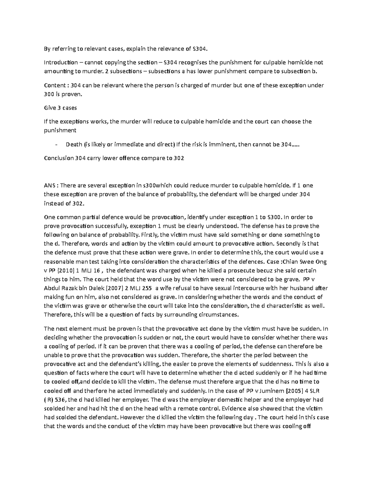 Tutorial Essay question 4 - By referring to relevant cases, explain the ...