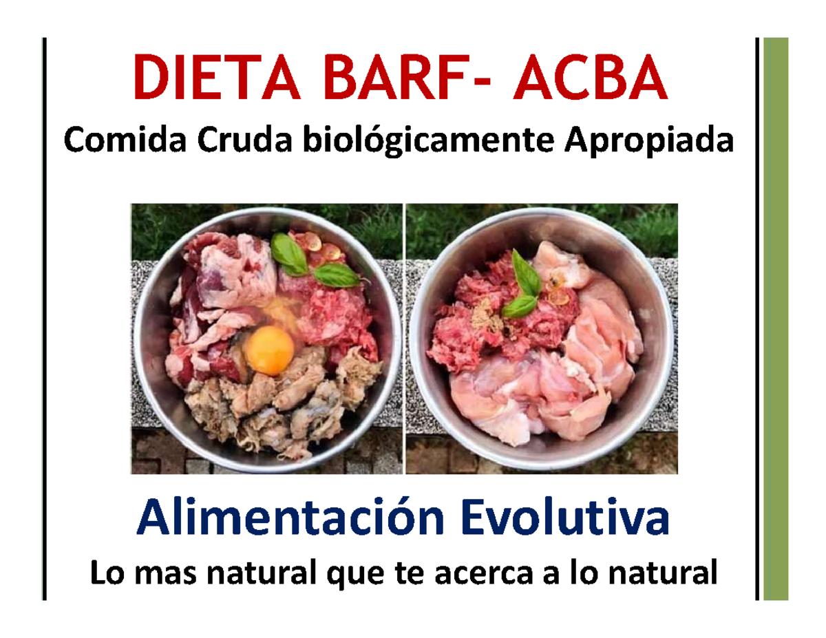 Comida BARF - Alimentacion sana - Alimentación Evolutiva Lo mas natural ...