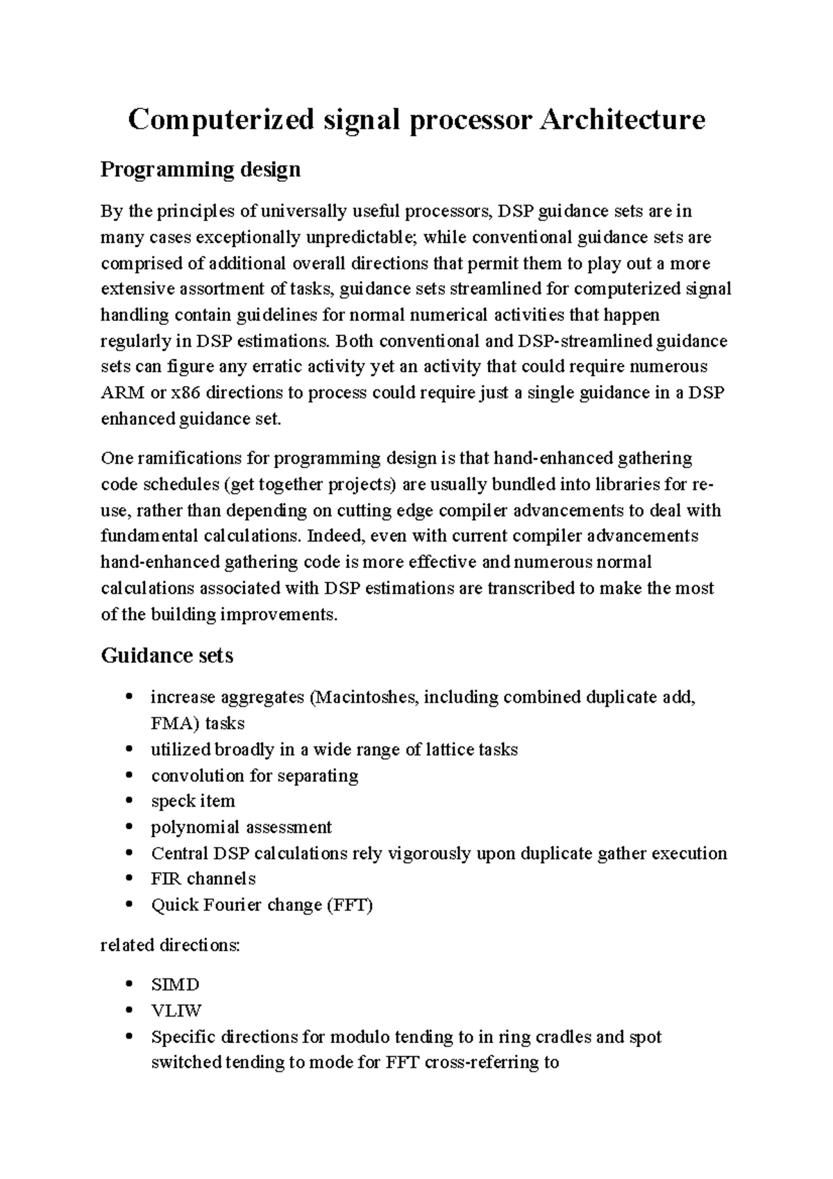 Computerized signal processor Architecture - Computerized signal ...