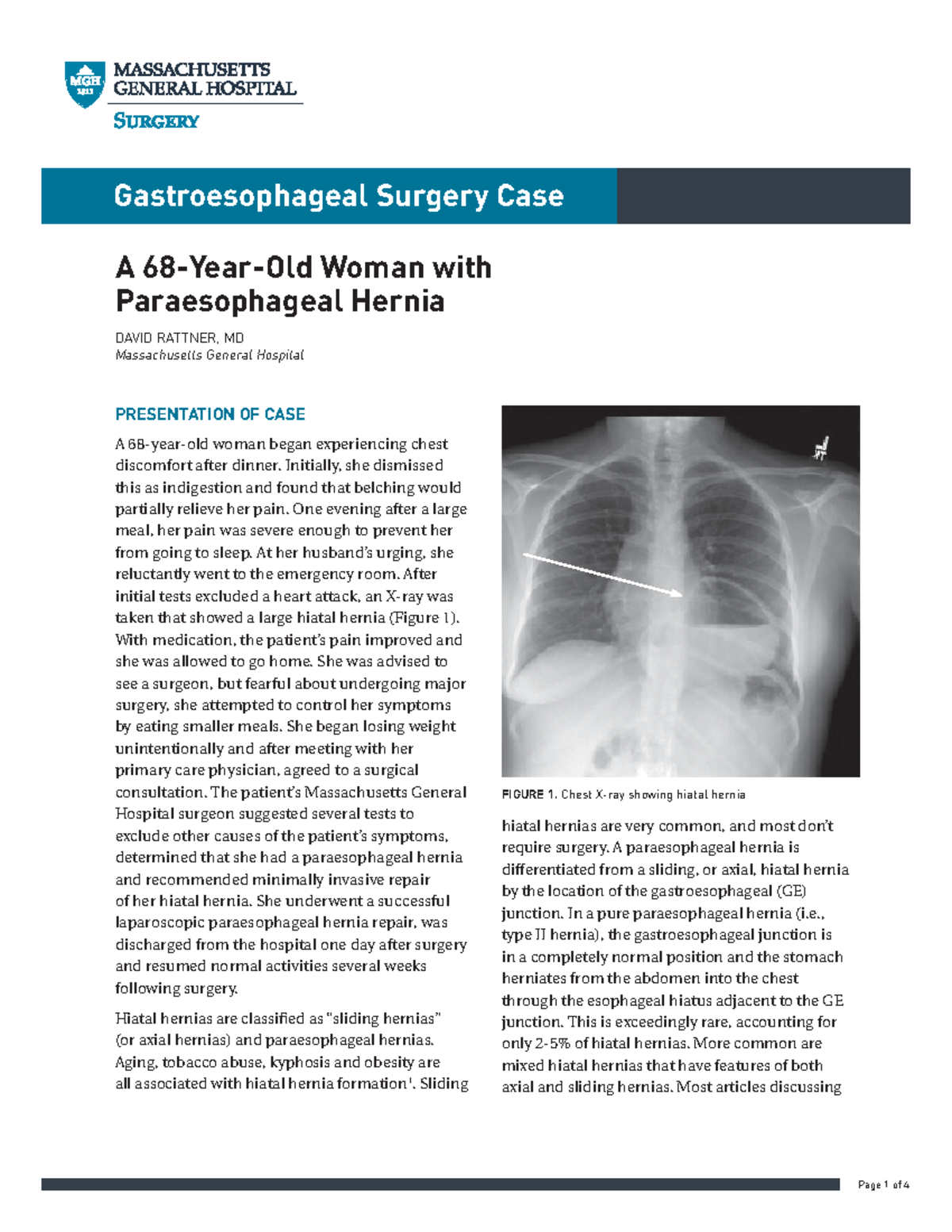 Gastroesophageal surgery case scenario paraesophageal hernia rattner ...