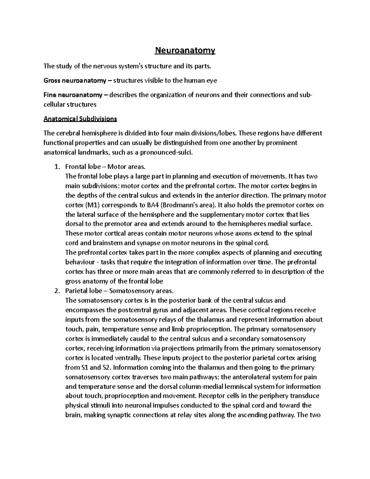 Neuroanatomy - anatomy - Neuroanatomy The study of the nervous system’s ...