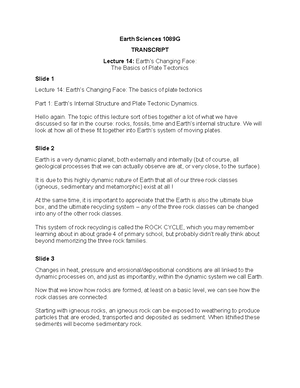 Earthscience Exam Notes - Chapter 1 - Slideshow 1 Three major ...