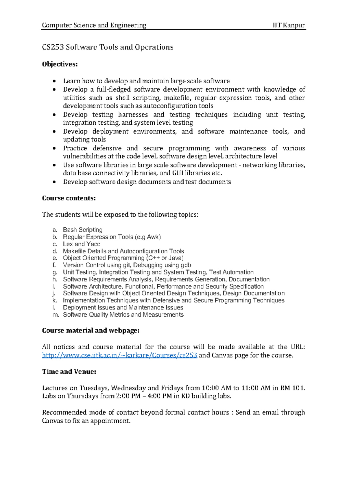 CS253-FCH - Warning: TT: undefined function: 32 Computer Science and Engineering IIT Kanpur ...