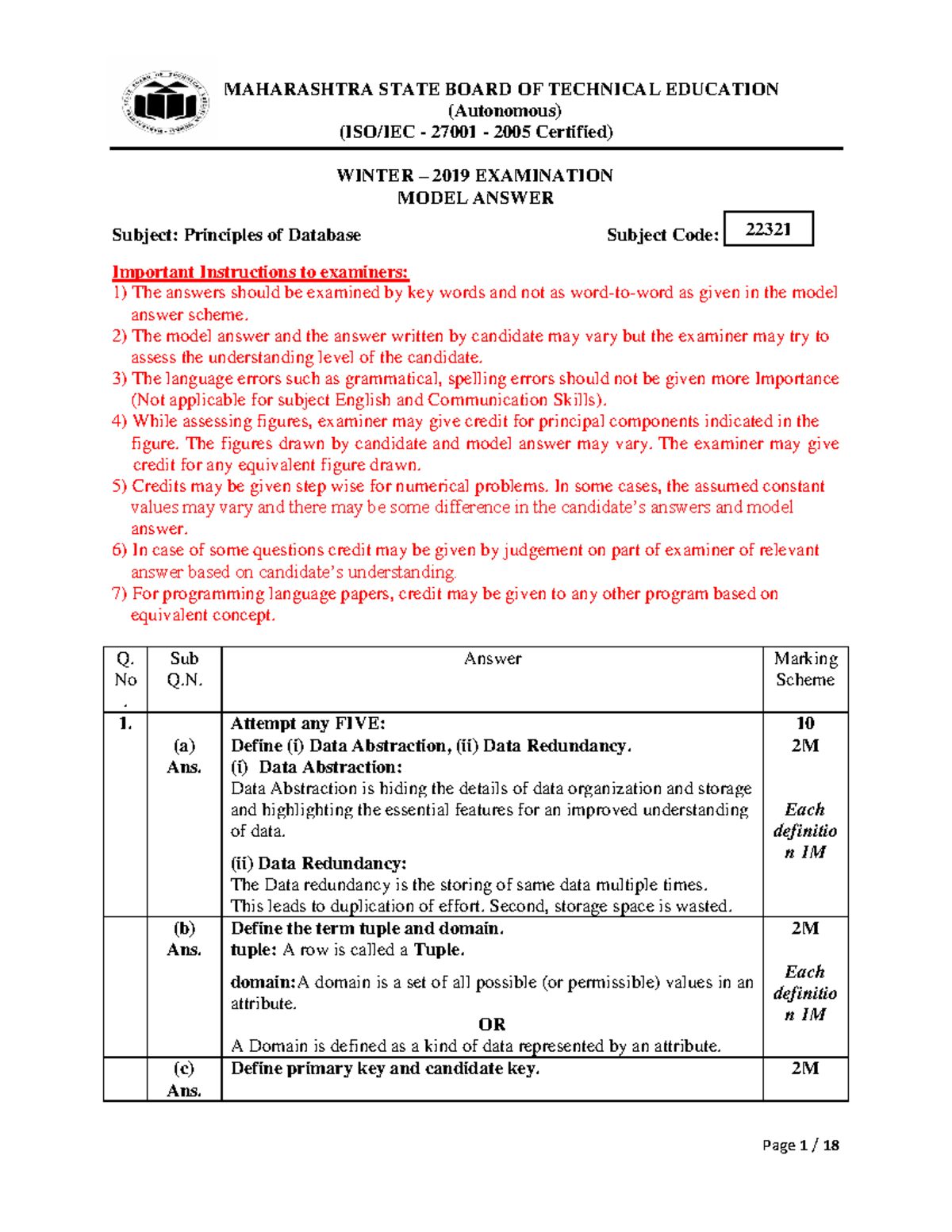 22321 - Model Exam Paper - (Autonomous) (ISO/IEC - 27001 - 2005 ...