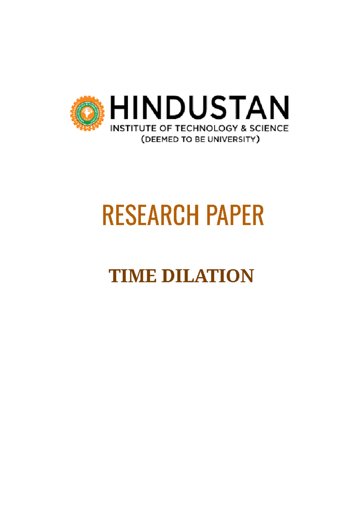 Research Paper- Time Dilation -2 - RESEARCH PAPER TIME DILATION TIME ...