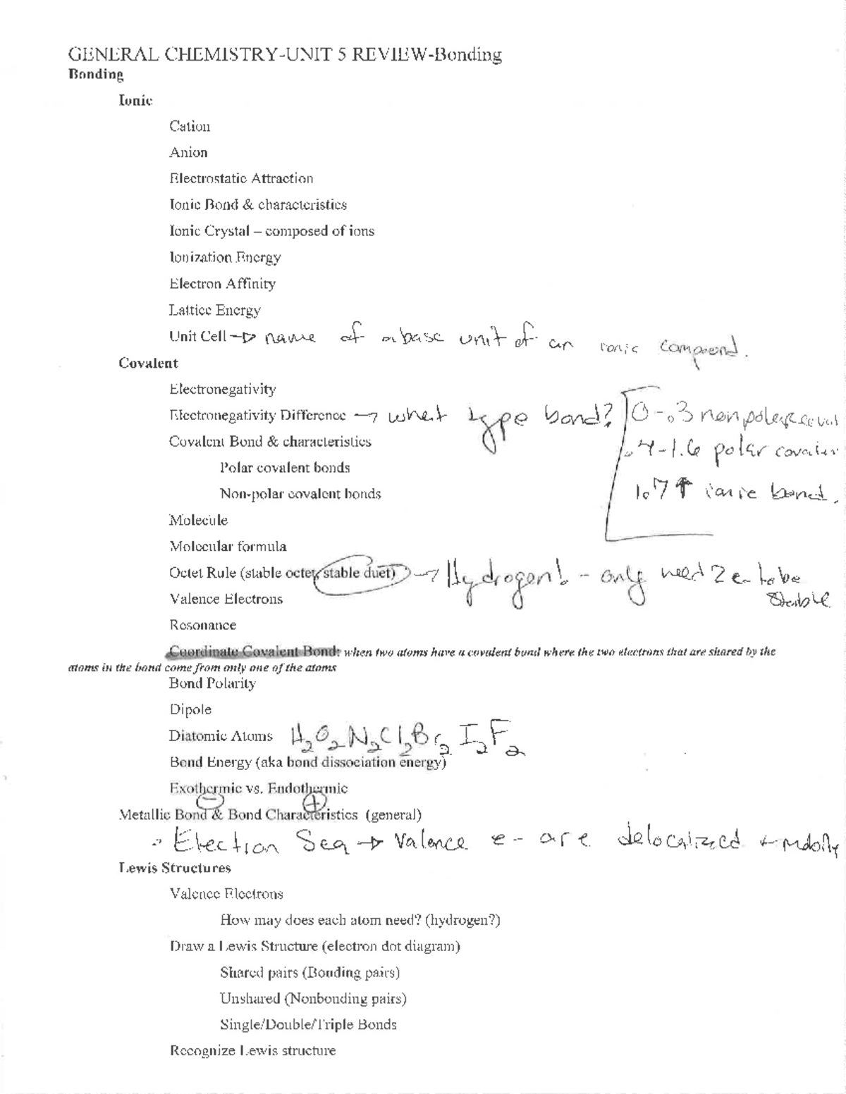 Bonding Review key 16-17 - Studocu