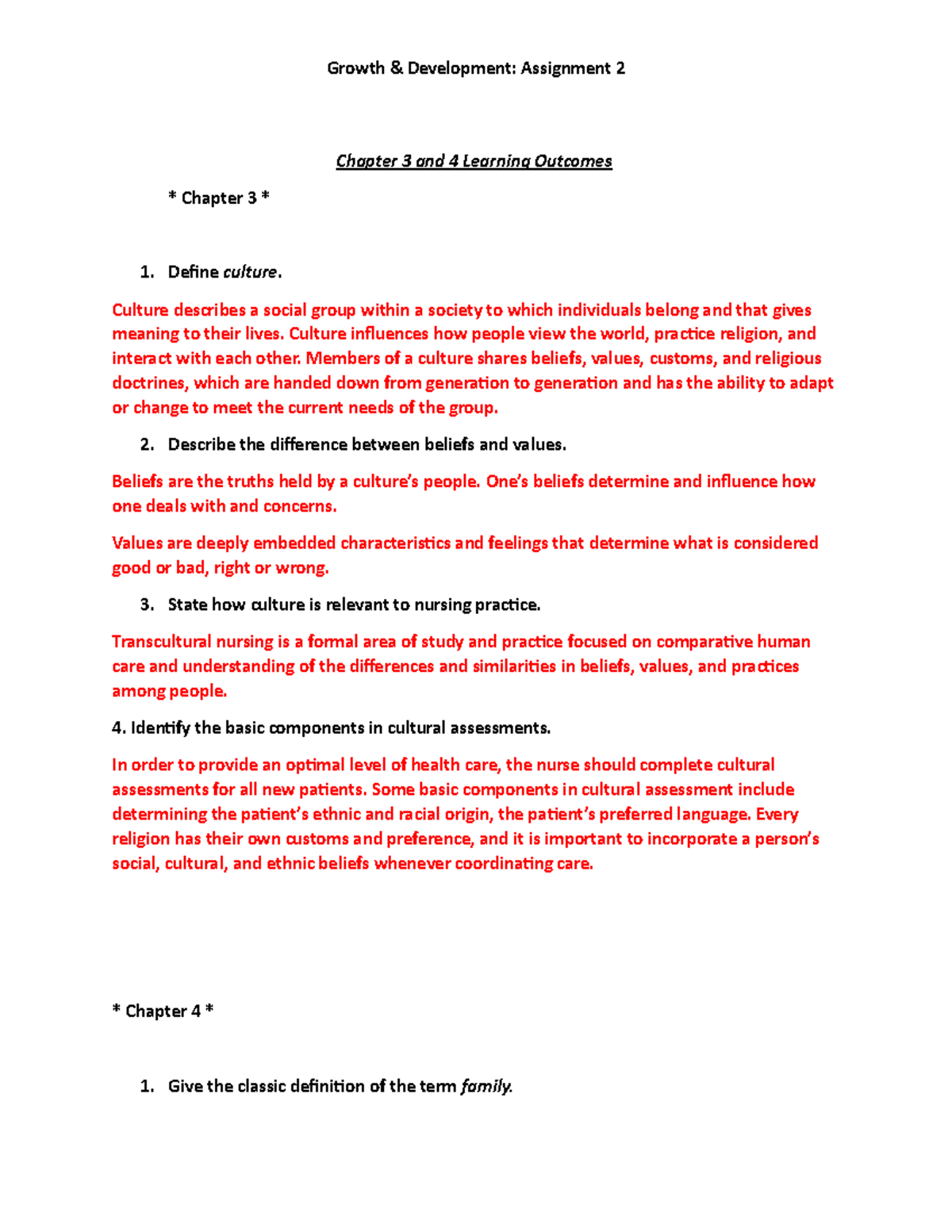 GD assignment 2 - chapter questions - Growth & Development: Assignment 2 Chapter 3 and 4 - Studocu