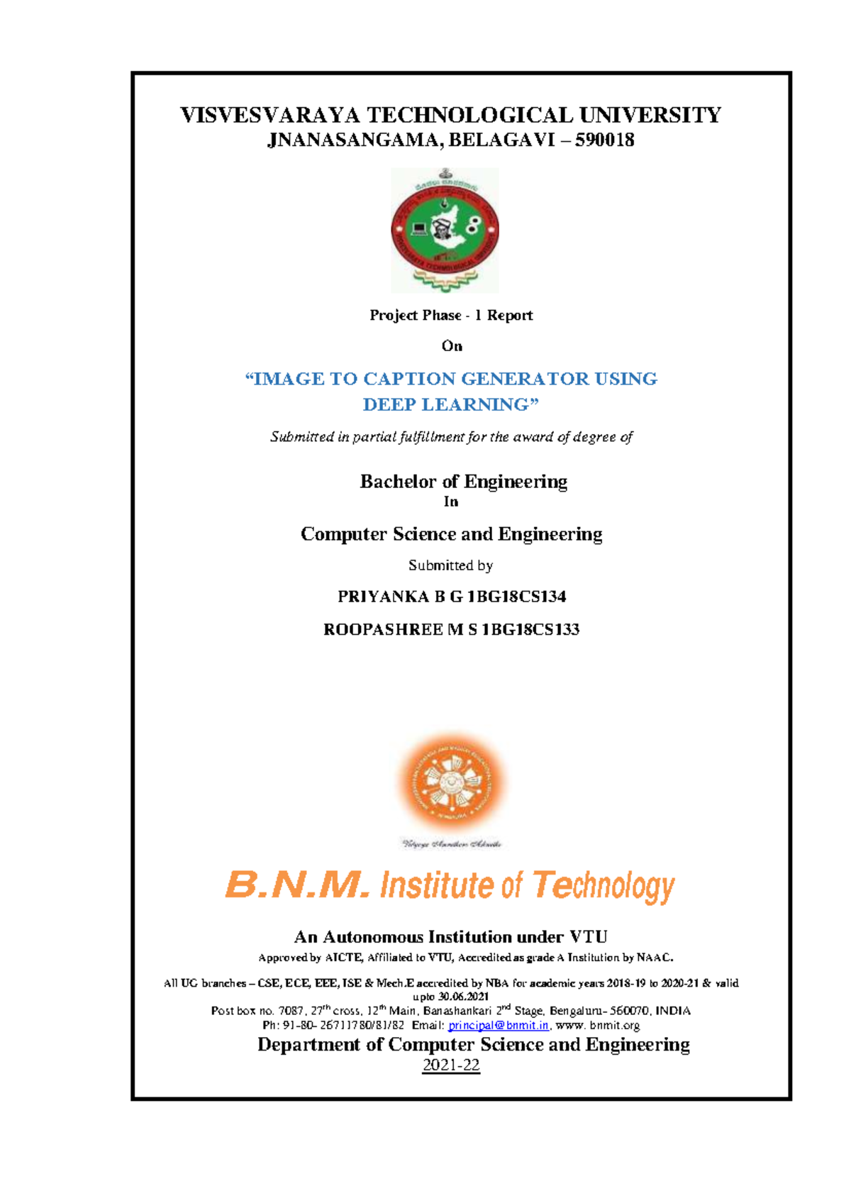 025812671 - Project - VISVESVARAYA TECHNOLOGICAL UNIVERSITY ...