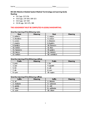 BIO 201 Module 4 Learning Guide-Integumentary System - BIO 201 Module 4 ...