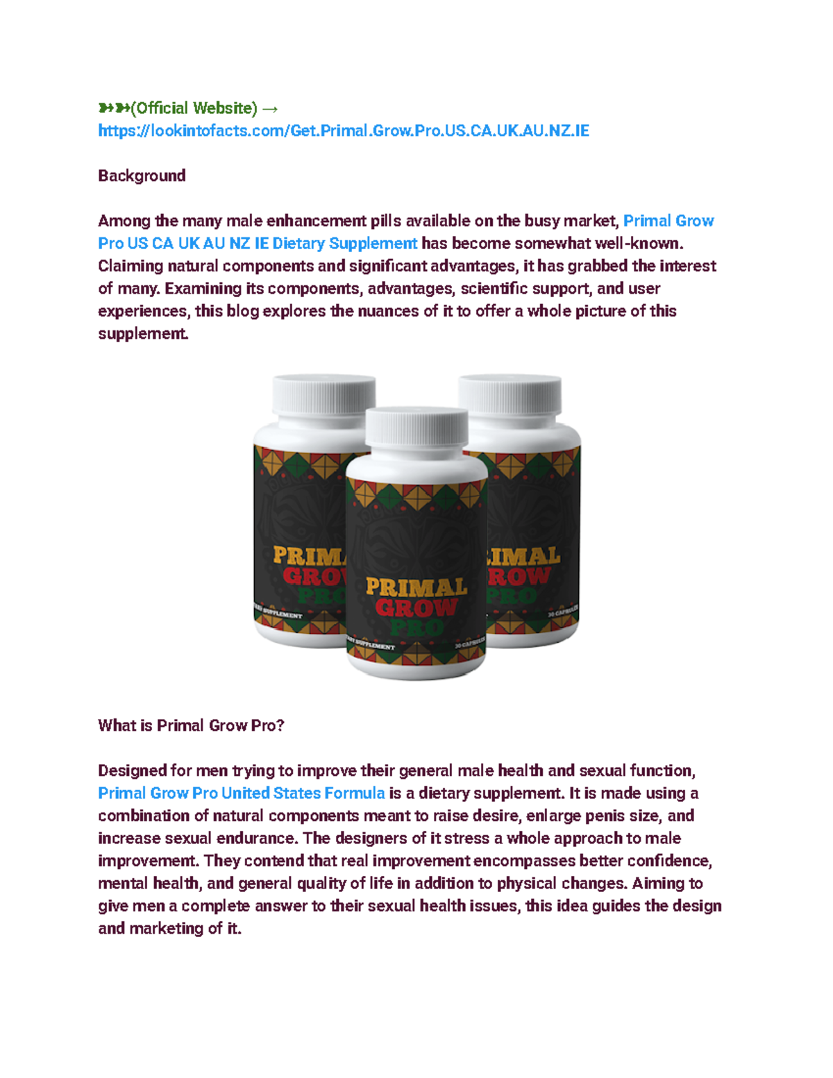 Primal Grow Pro US CA UK AU NZ IE Comprehensive Solution - (Official ...