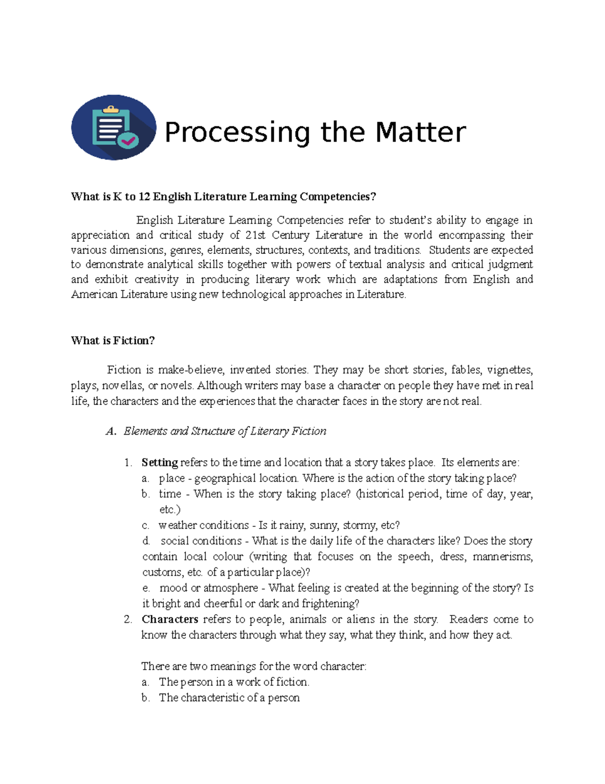 Literary elements and approaches 1 - What is K to 12 English Literature ...