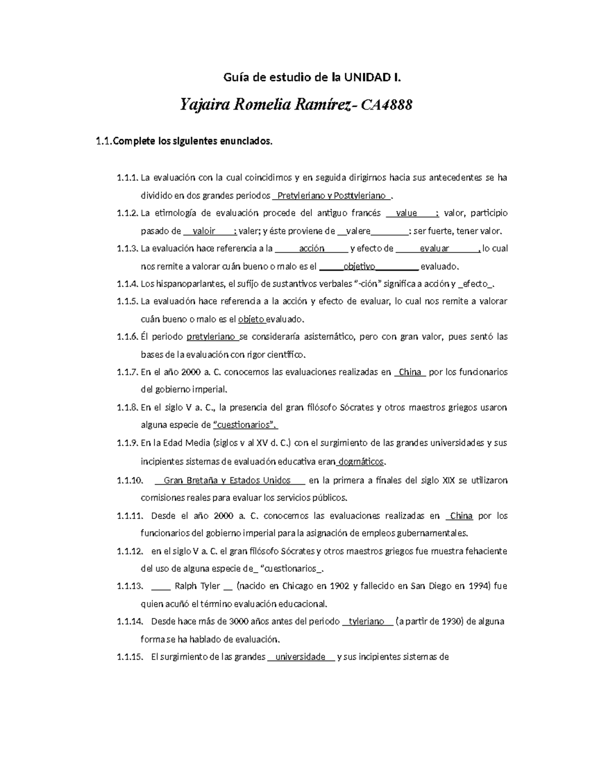 Practicas de FIB-220 - filosofia - Guía de estudio de la UNIDAD I ...