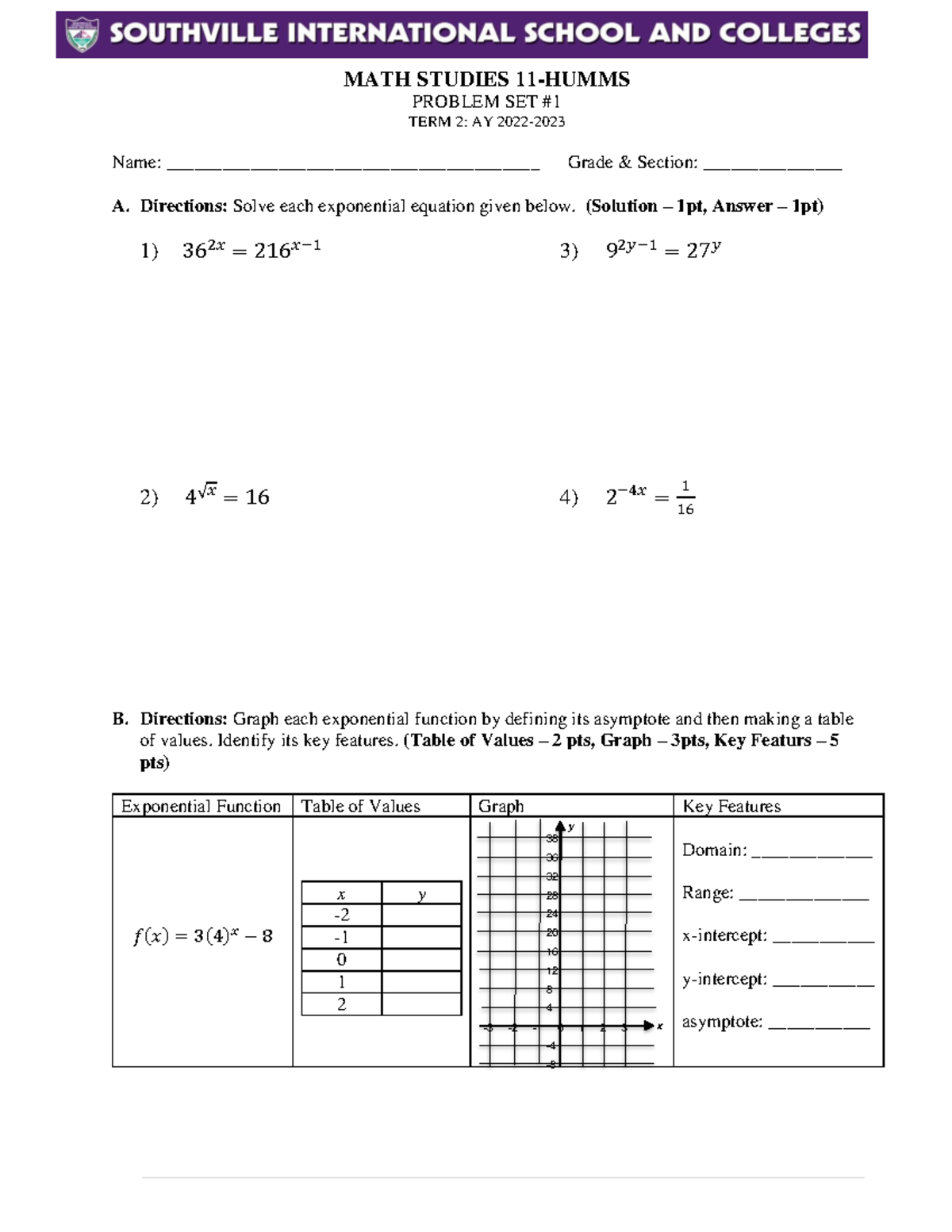 Problem Set #1 - quiz - MATH STUDIES 11-HUMMS PROBLEM SET TERM 2: AY ...