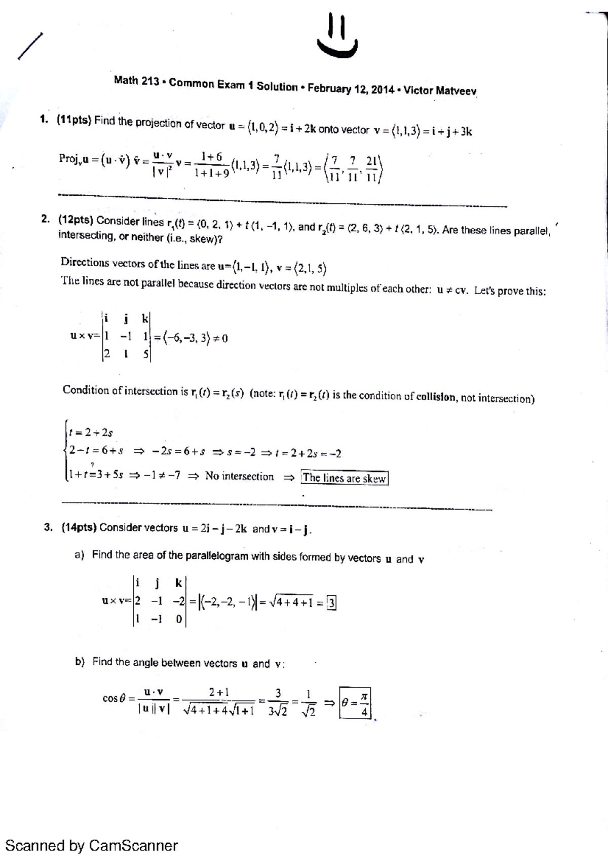 Math 213 Exam 1 S14 - Help w exam broski - MATH 213 - Studocu