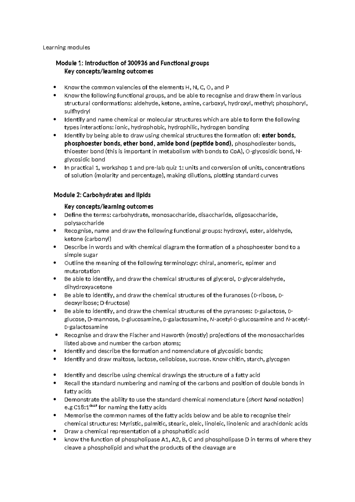 Learning modules, key concepts and learning outcomes sum2021 v2 - Learning modules Module 1 ...