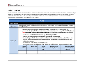 Project Charter Part 1 Scoring Guide - - Studocu