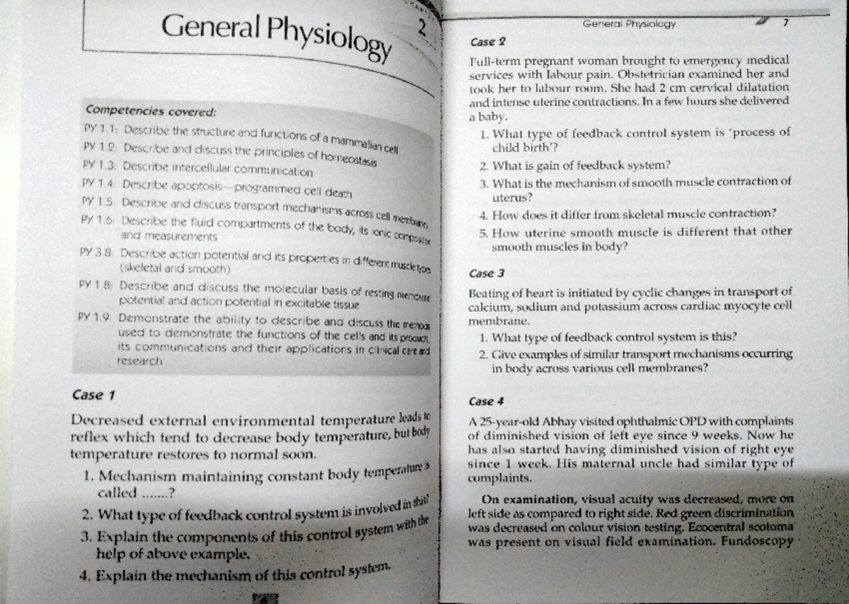 Physio Paper 1 Clinical Cases - Bachleor of Medicine and Suregery - Studocu