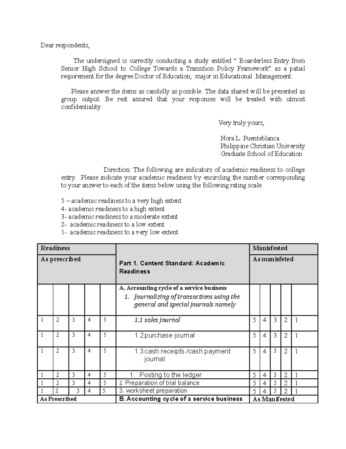 Instrument-Dissertation-Final Assignment assignment - Dear respondents ...