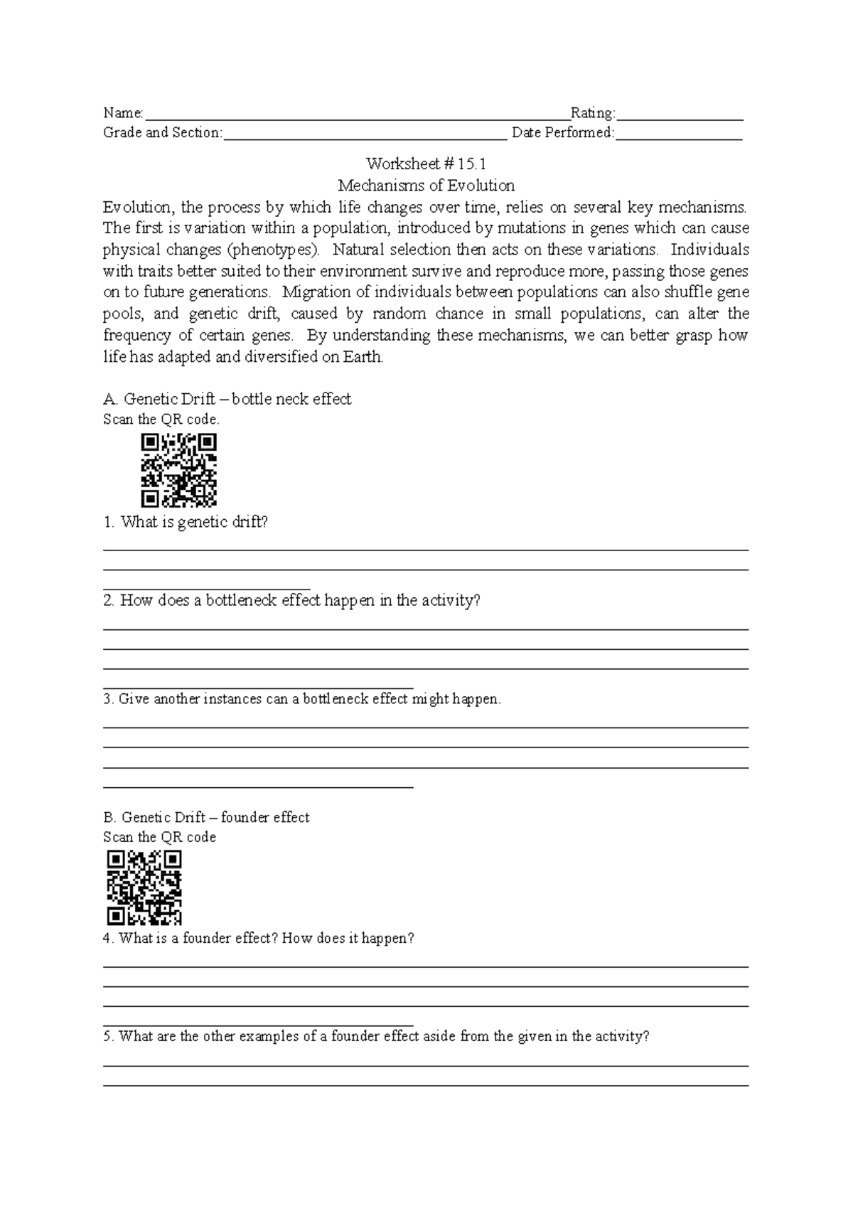 Worksheet 15 - Name:______________________________________Rating: Grade ...